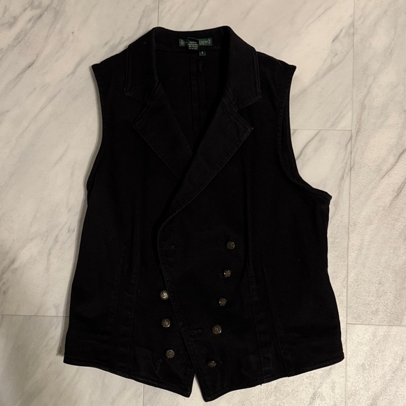 Polo Ralph Lauren | Tops | Polo Ralph Lauren Black Doublebreasted Vest ...